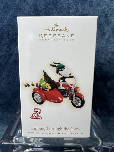 2009 Hallmark KOC "Zipping Through the Snow" Snoopy & Woodstock Peanuts ...