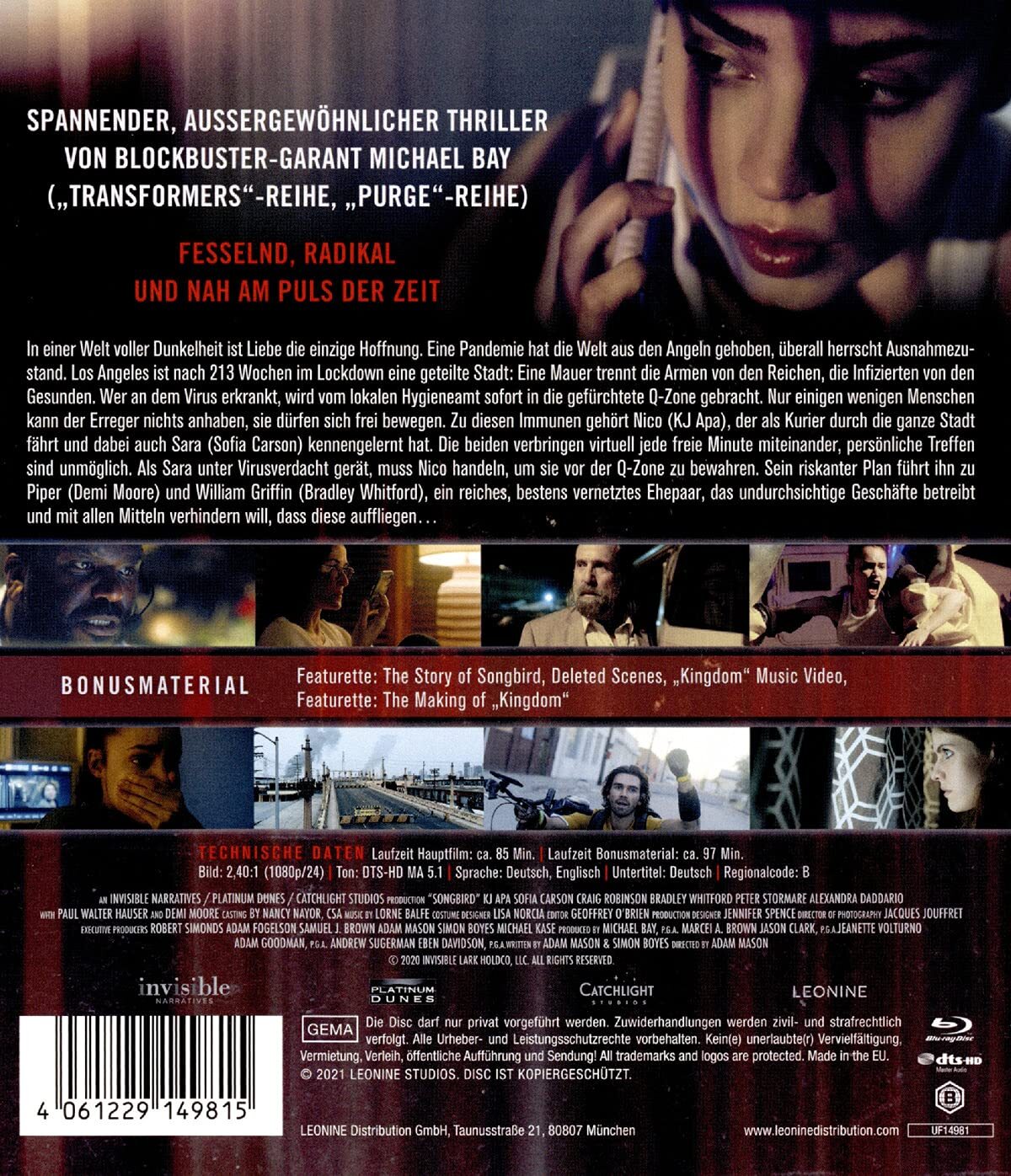 Songbird [Blu-ray] (Blu-ray) Moore Demi Carson Sofia Whitford Bradley ...