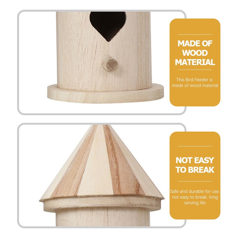 Wood Bird House Unfinished Paintable Wooden Bird House DIY Bird Box ...