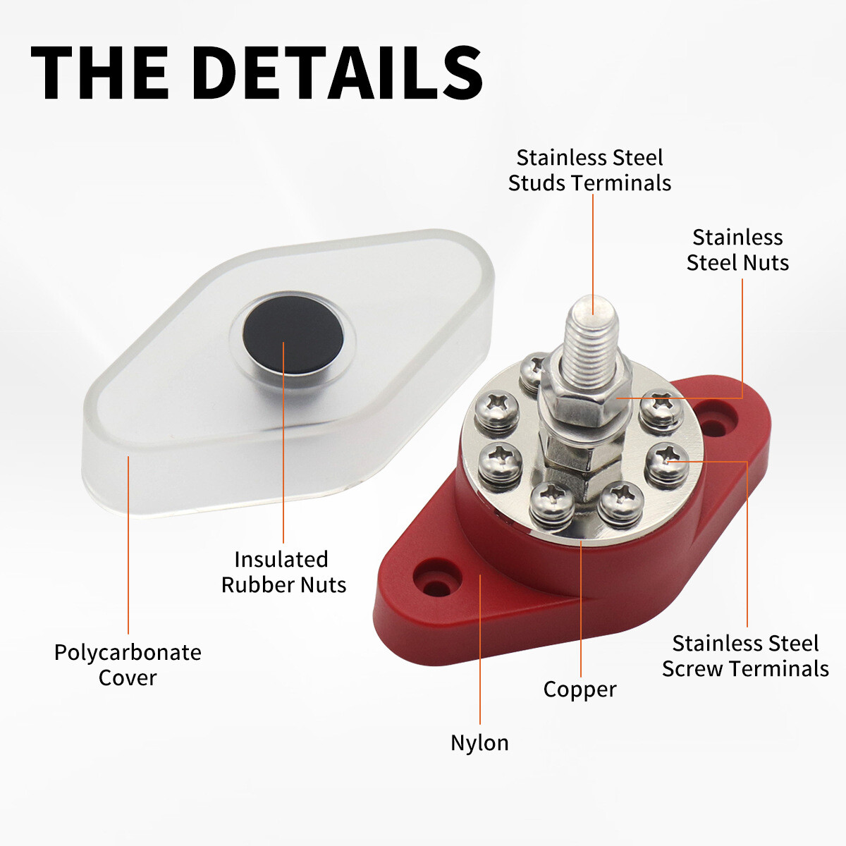 Bus Bar Terminal Block Power Stud Battery Junction Post M10 Power ...