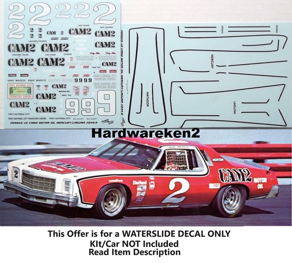 NASCAR DECAL # 2 CAM 2 1975 AMC MATADOR BOBBY ALLISON 1/25 | eBay