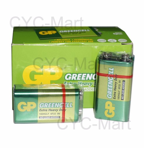 GP 9V Extra Heavy Duty battery x 10pc 1604GLF 6LR61 EN22 4022 ...