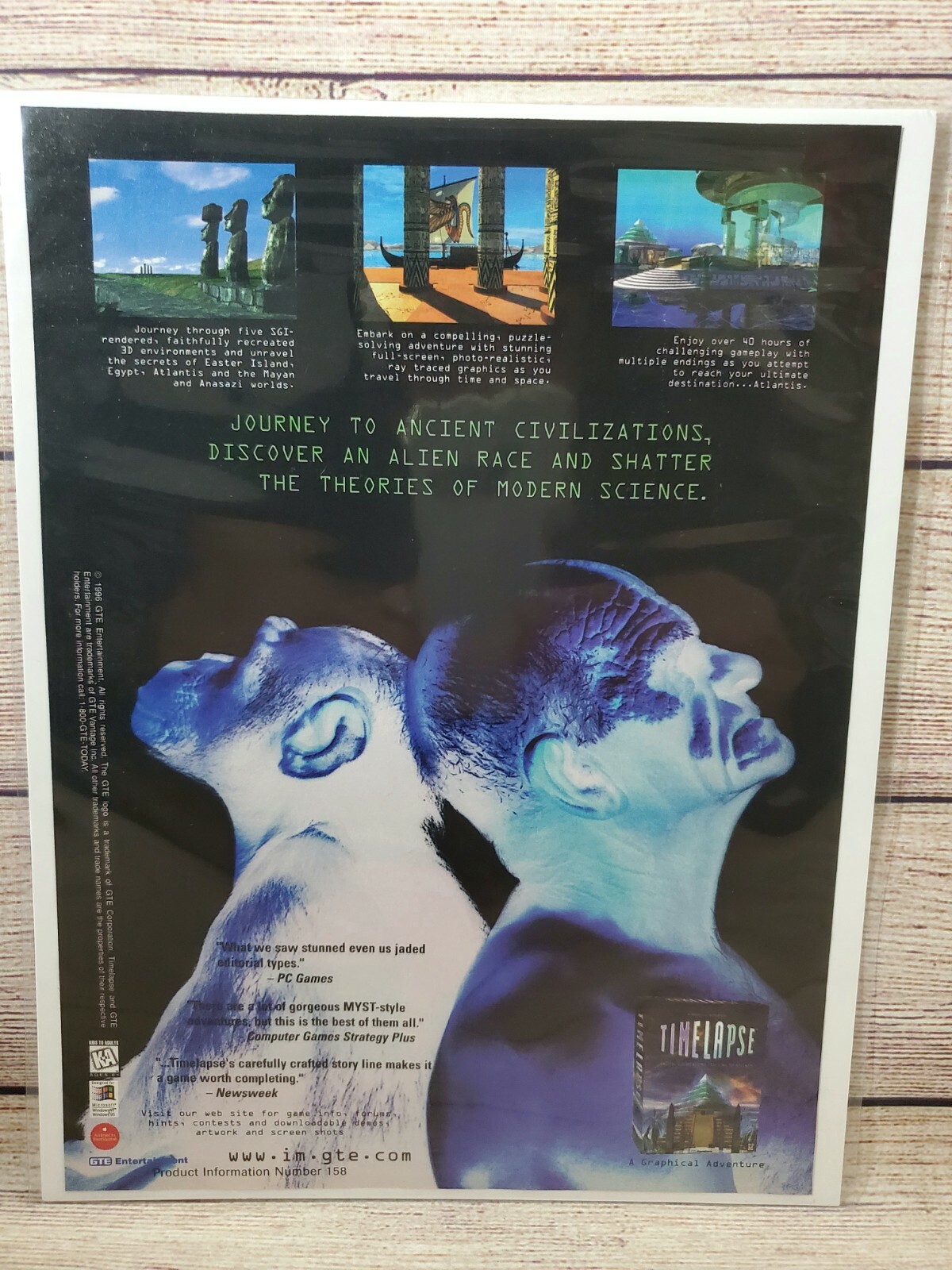 Timelapse PC 1996 Game Big Box Promotional Magazine Ad Art Print Poster ...