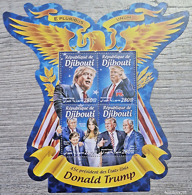 Djibouti : 2016, 45th President of USA DONALD TRUMP Sheet of 4 Stamps ...