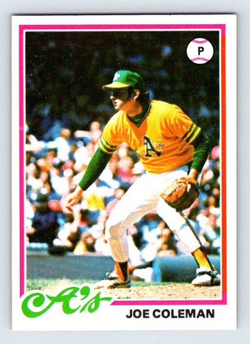 JOE COLEMAN Oakland Athletics 1978 Topps Baseball Card B205 | eBay