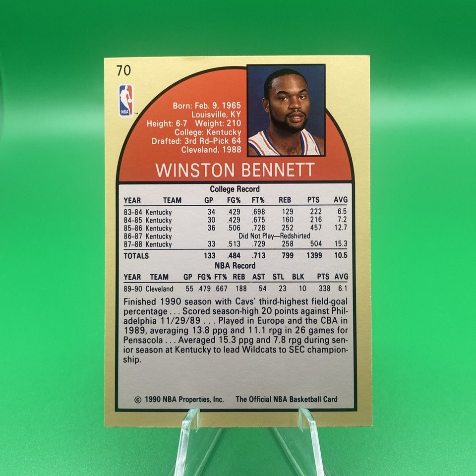 1990-91 NBA Hoops - #70 Winston Bennett (RC) Cavaliers | eBay