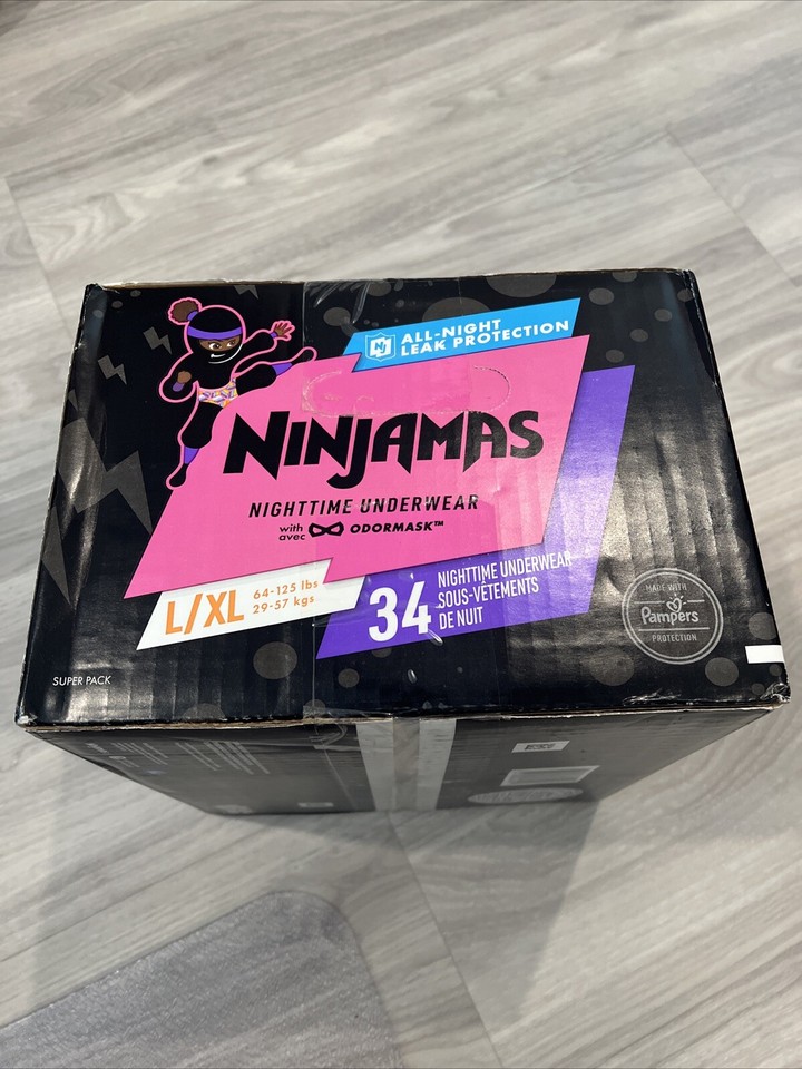 Pampers Ninjamas Disposable Nighttime Underwear Girls, 34 Cnt Size L/XL ...