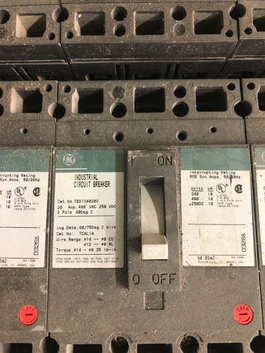 GE TED134020 Circuit Breaker WITH MOUNTING SPACER/SCREWS 20 amp | eBay