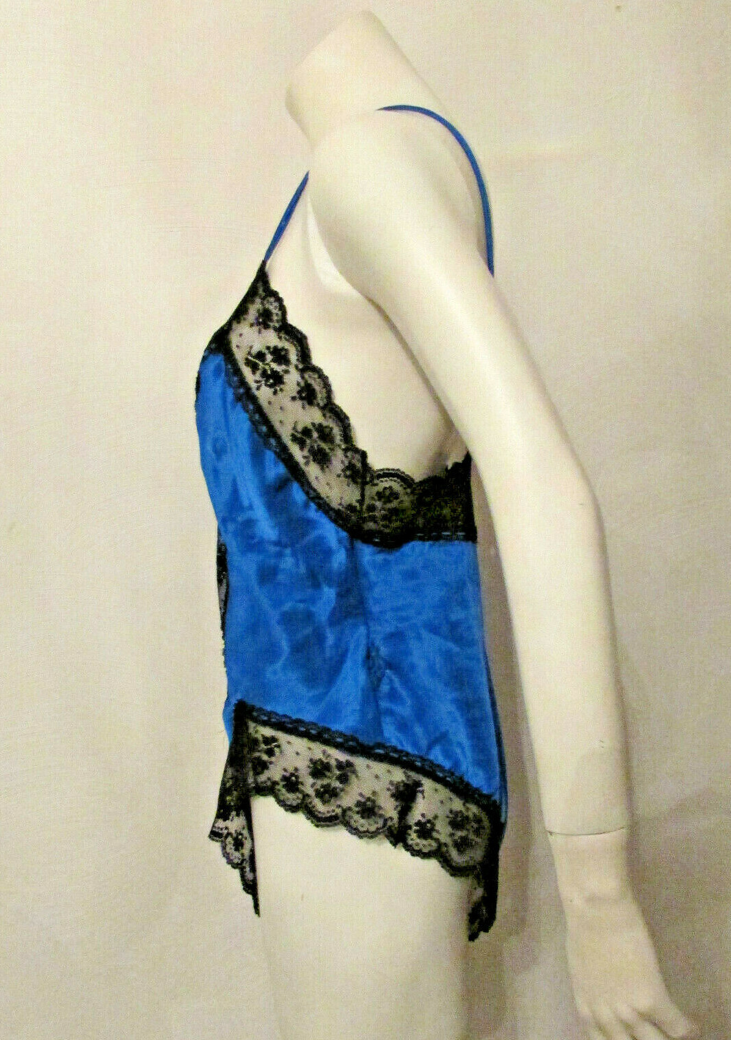 Delicates JC Penney Blue Shiny Satin Lace Trim Hi-Cut… - Gem