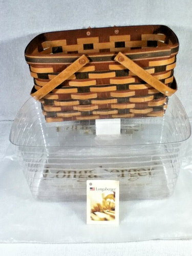 Longaberger 2010 "SIGNATURE WEAVE" MEDIUM Market Basket & Protector Set ...