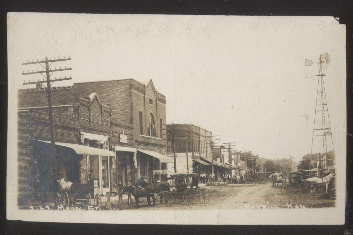 RP Postcard MORRILL Kansas/KS Early 1900's Main St Business Storefronts ...
