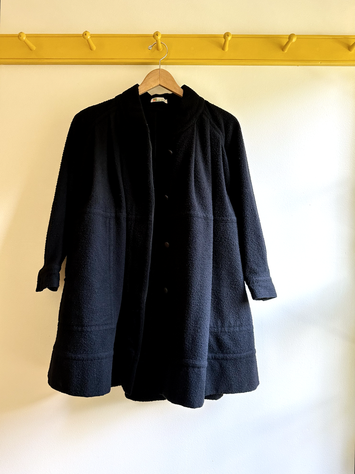 Vintage 70s ISSEY MIYAKE SPORT pilled fleece black jacket swing fall ...