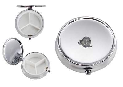 Snail TG323 English Pewter On A Mirrored 3 Section Pill Container Box ...