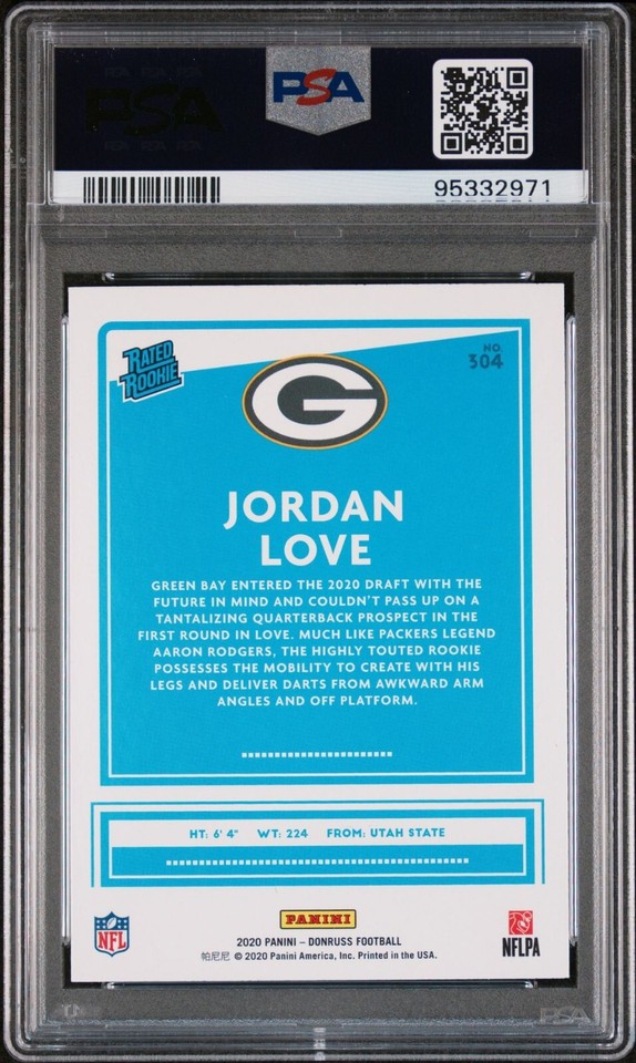 2020 Jordan Love Panini Donruss Rookie #304 PSA 10 | eBay
