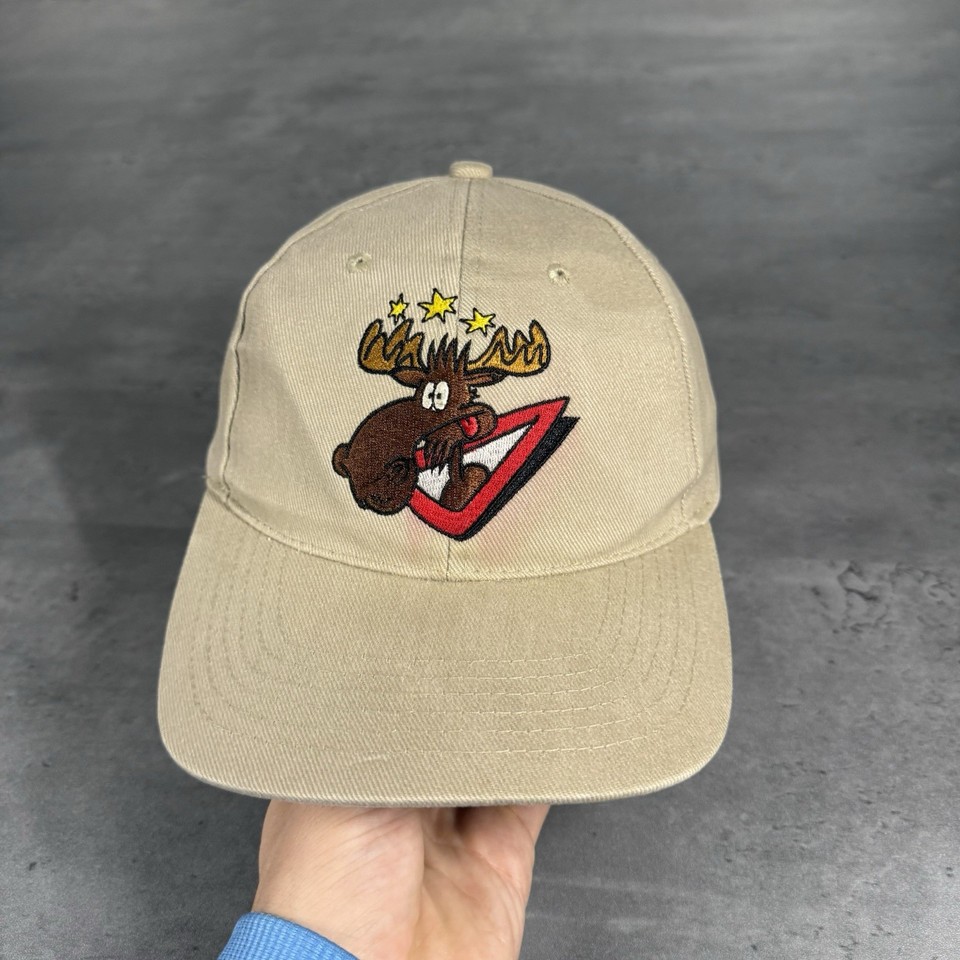 Vintage Rocky & Bullwinkle Hat Khaki Tan Moose Cartoon Norway Promo Cap ...