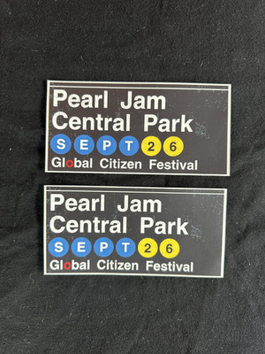 Pearl Jam Central Park Global Citizen Festival Stickers (2 Pack) | eBay