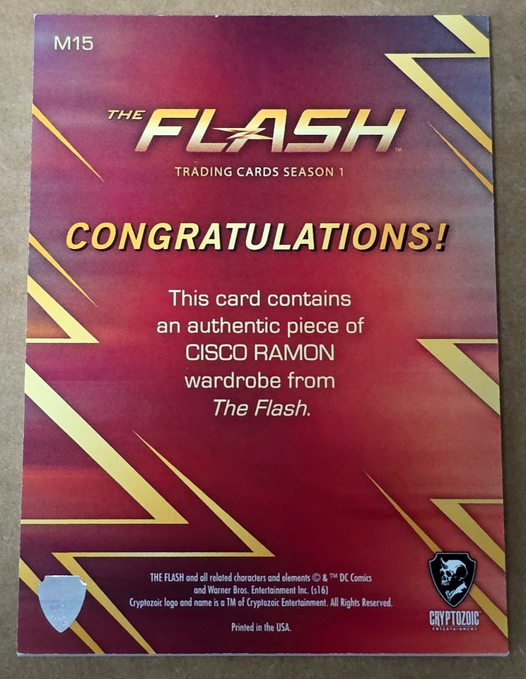 Cryptozoic DC The Flash Season 1 M15 Carlos Valdes as Cisco Ramon ...