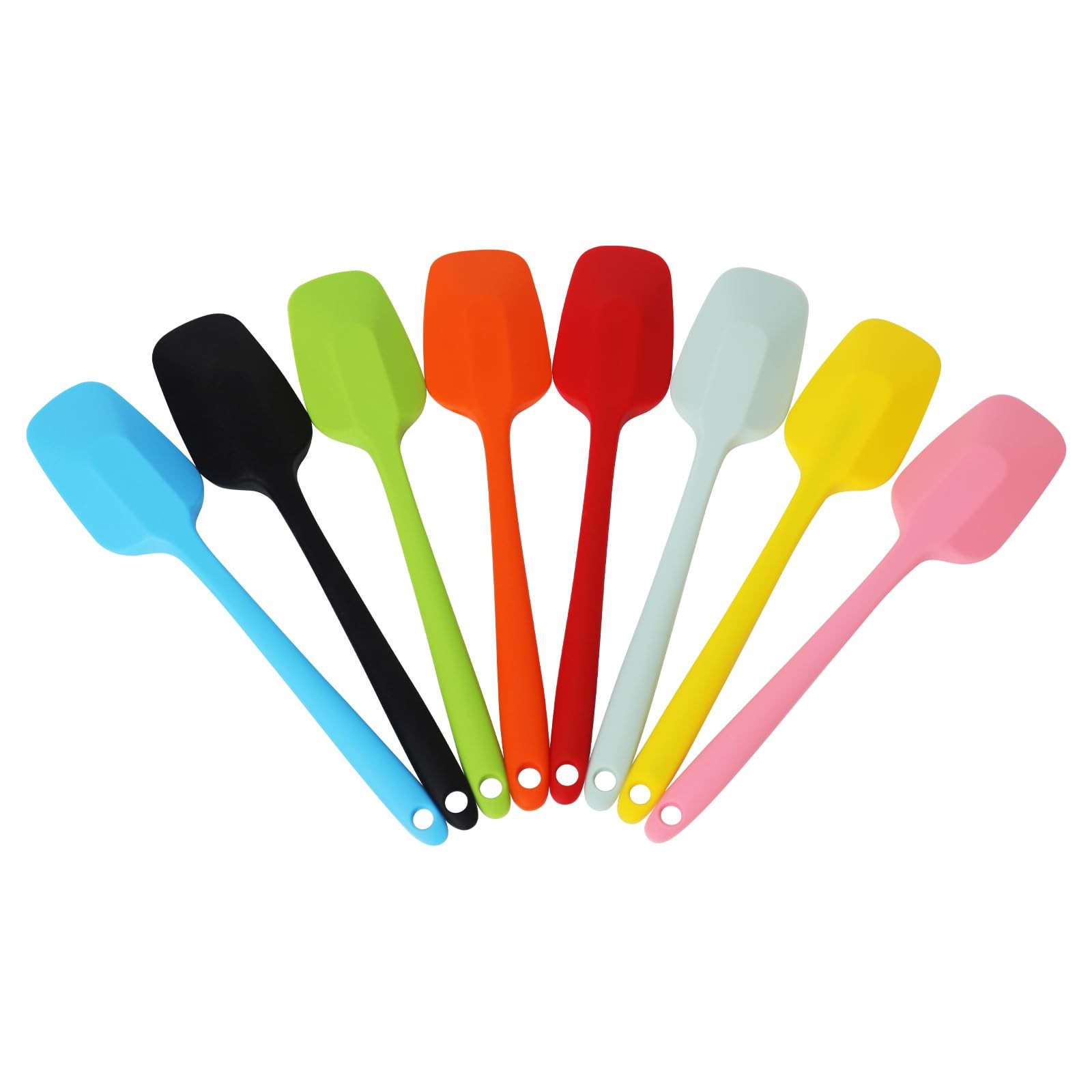 Silicone Spatulas Set of 8, 8.2 Inch Colorful Spoonulas, Seamless Non ...