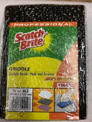 3M Scotch Brite 462 Griddle Refills -Pads(4)+Screens(8) 101mm x 133mm ...