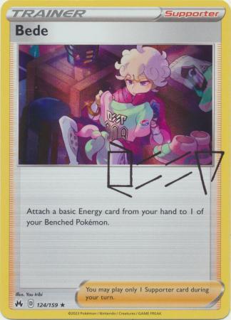 BEDE 124/159 CROWN ZENITH POKEMON (HOLO SIGNATURE, NM) | eBay