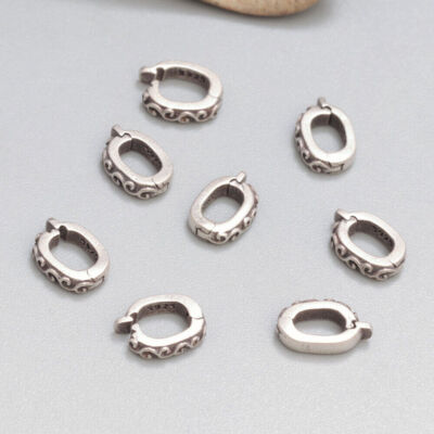 Sterling Silver 925l Clasping Link Spring Jump Ring Charm Pendant ...