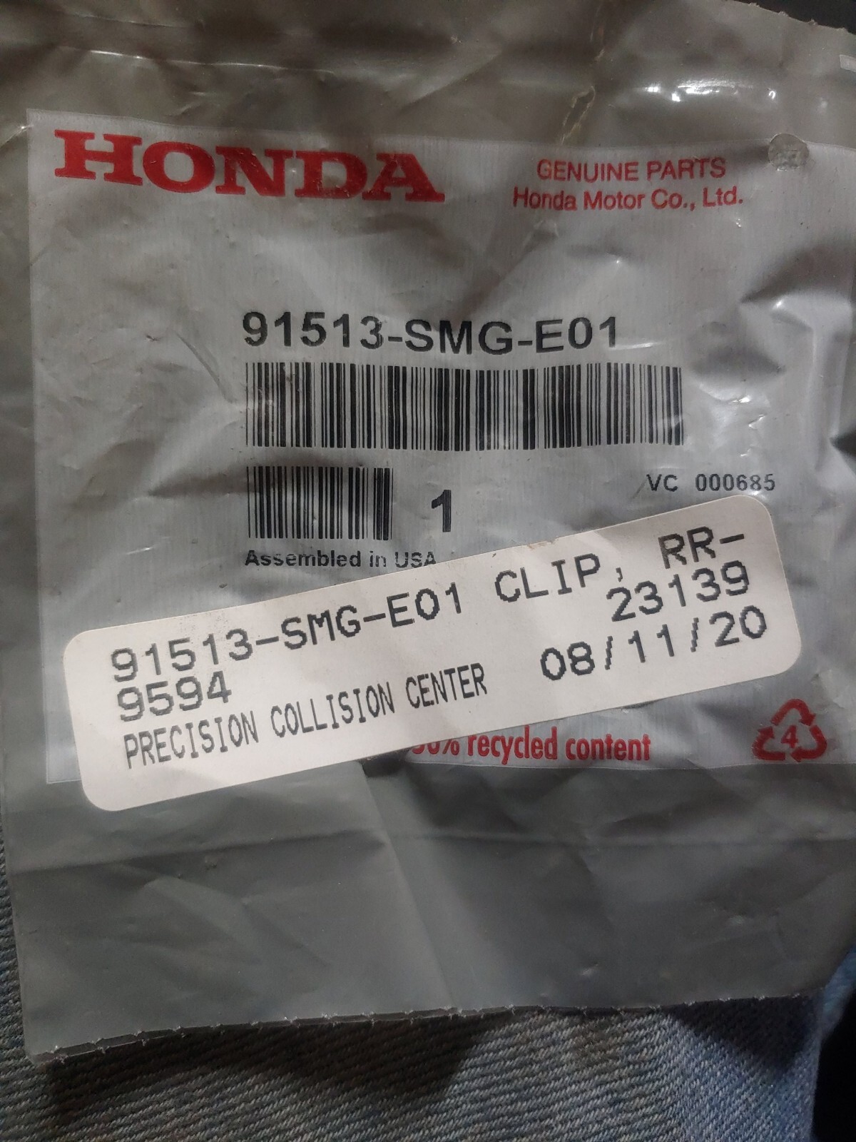 Honda OEM Exterior-wheel Fender Flare Molding Clip 91513SMGE01 for sale ...