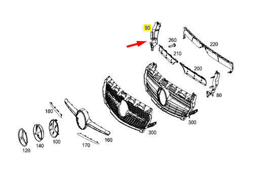 MERCEDES BENZ CLA COUPE C117 RIGHT AIR DEFLECTION SLAT A1178880200 17 ...