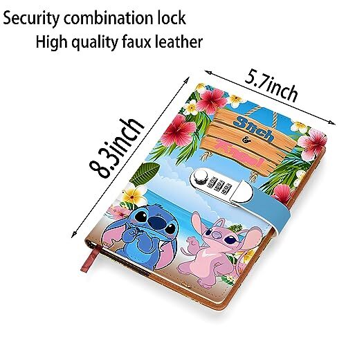 Stitch Travel Journal A5 Creative Password Lock JournalDiary with ...