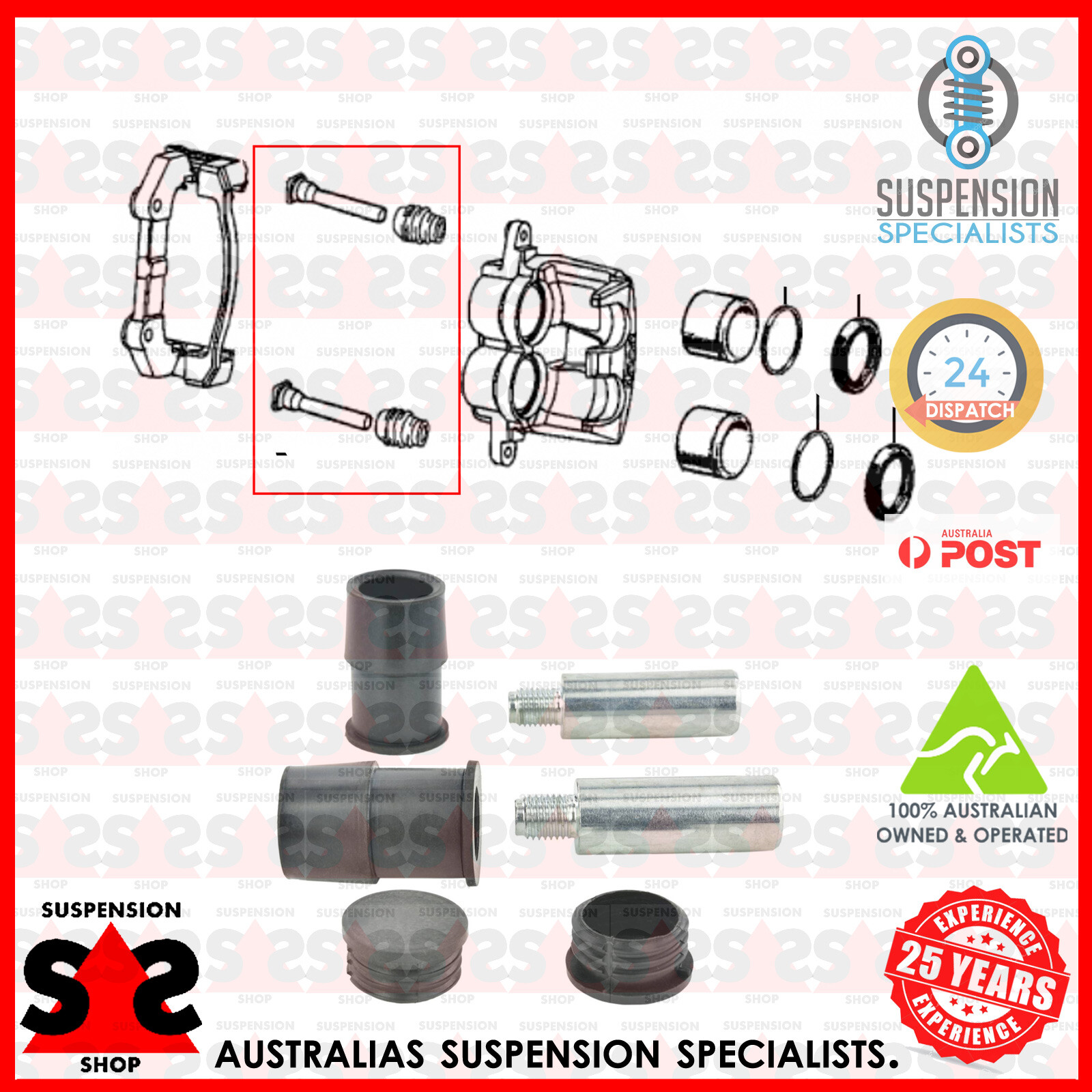 Guide Bolt, Brake Caliper Suit VW Multivan T5 (7Hm, 7Hn, 7Hf, 7Ef, 7Em ...