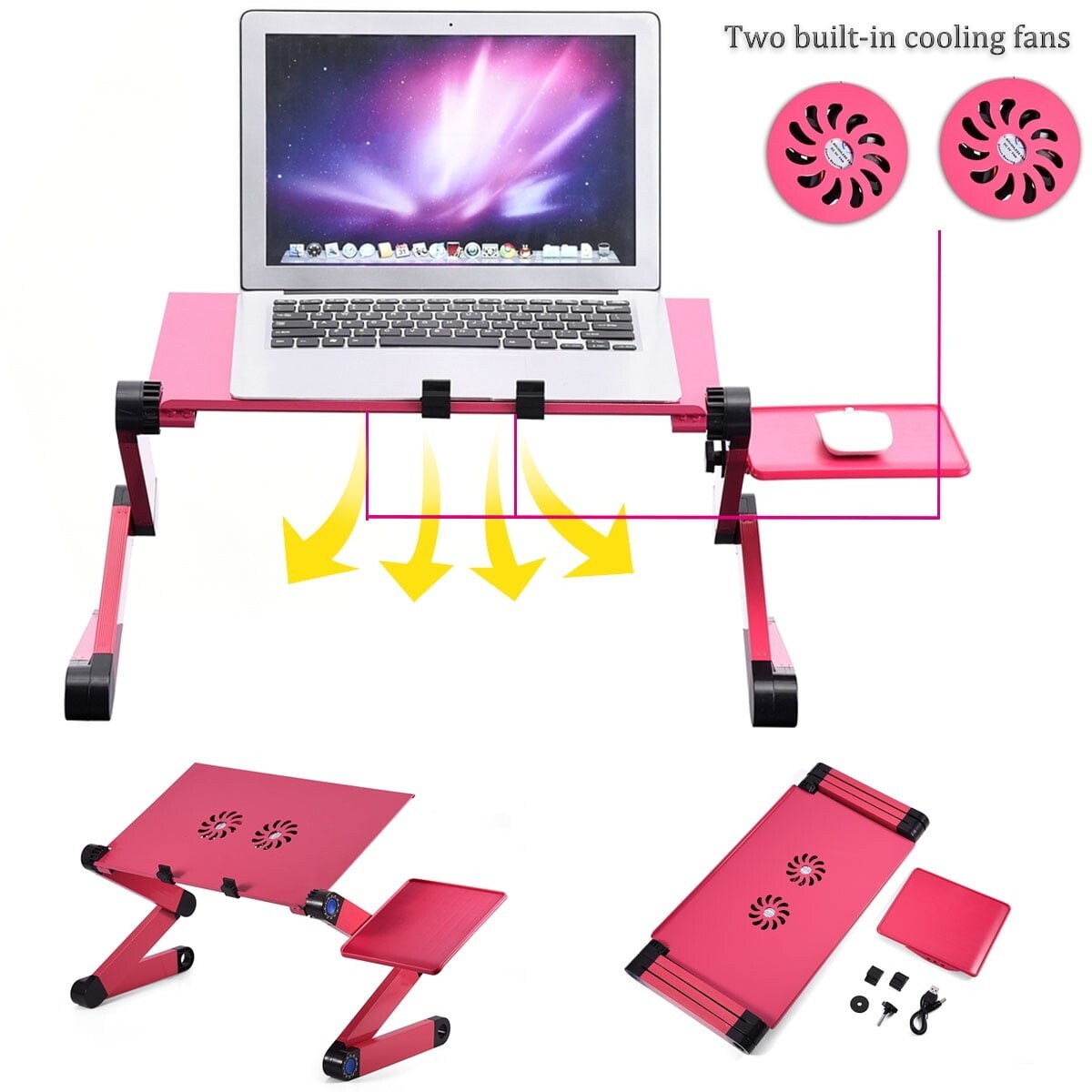 Folding Laptop Desk Table Bed Adjustable Portable Stand Tray Furniture ...