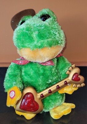Dan Dee Frog Plush “Achy Breaky Heart" Guitar Heart Crown Animated ...