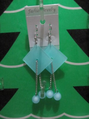 Fashion Jewelry Drop Earrings Dangle Type Colour Light Blue Brand New ...