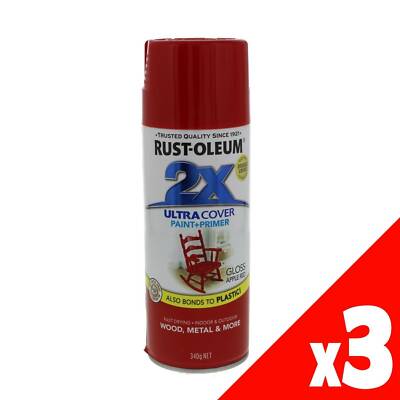 2X Ultra Cover Gloss Spray Aero Apple Red Superior 340g Spray Rustoleum ...