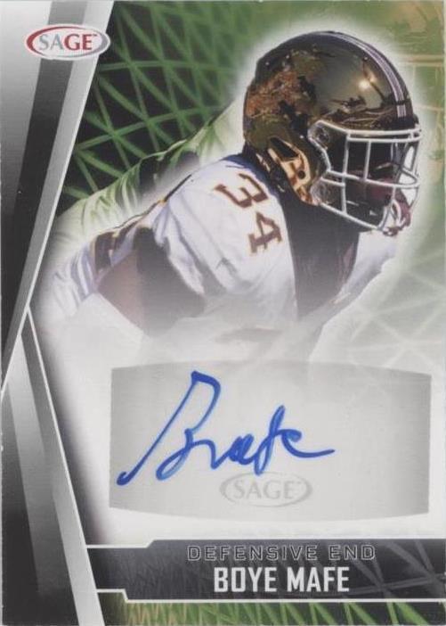 2022 SAGE Low Series - Autographs Boye Mafe #A-BM Black (AU, RC) for ...