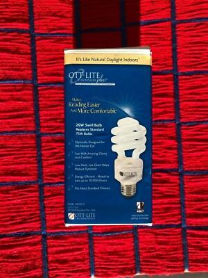 NEW Ott-lite 20w 25w 15w screw in base fluorescent light bulb CFL type ...
