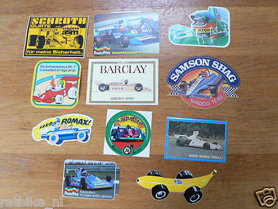 STICKER,DECALS SET 1 FORMULE ONE, F1 RACE LOT OF ABOUT 11 STICKERS SEE ...