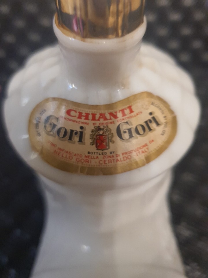 Vintage Chianti Milk Glass Boot Bottle Gori Gori 15cm Empty RARE Italy ...