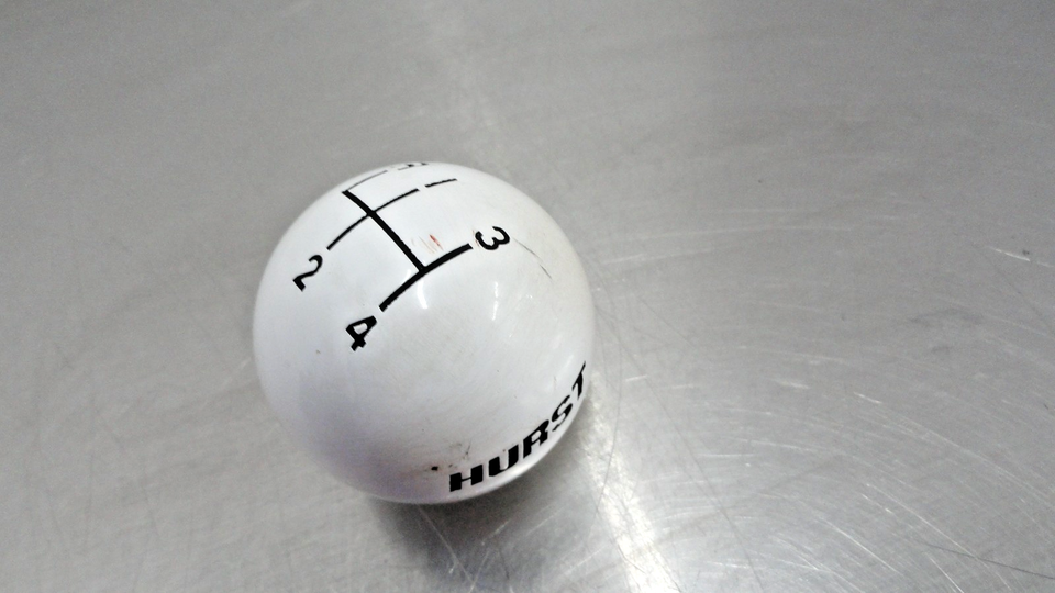 4 Speed Muncie Shift Knob Hurst Shifter Ball White Rat Rod 3/8"-16 ...