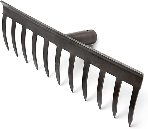 VIKKSAER Rake Head Replacement, 11-Tines Heavy Duty Metal Rakes for ...