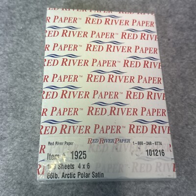 Red River Paper 4x6 100 Sheets 66lb Premium Polar Satin New #1925 ...