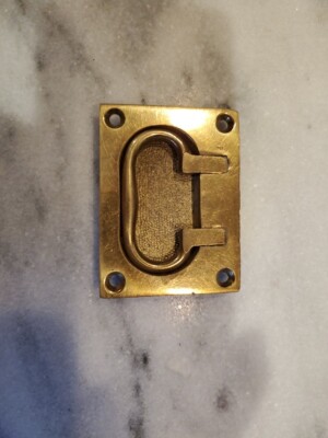 Vintage Cast Brass Recessed Handle | eBay