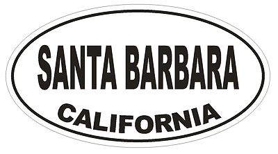 Santa Barbara California Oval Bumper Sticker or Helmet Sticker D2819 ...