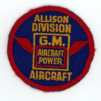 WW2 WWII US Home Front General Motors Allison Division Aircraft patch ...
