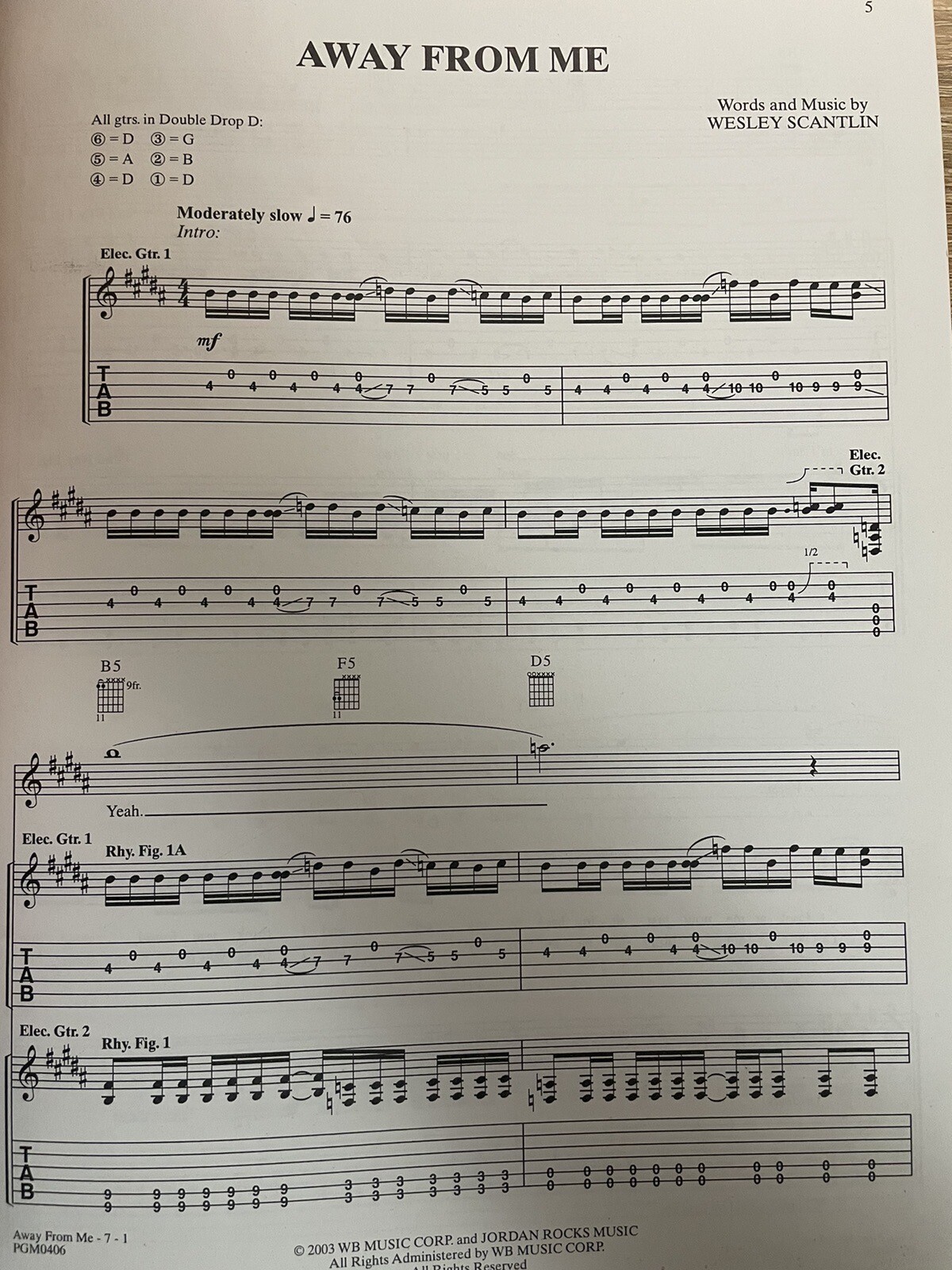 Puddle of Mudd, Life on Display, Authentic Guitar TAB, Songbook | eBay