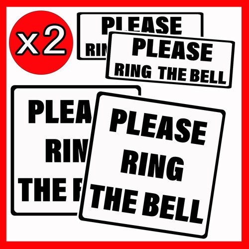 2 x Stickers Please Ring The Bell Sign Sticker Self Adhesive doorbell ...