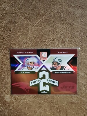 2005 Donruss Elite Face 2 Face Red 56/250 Tom Brady Chad Pennington #4 ...