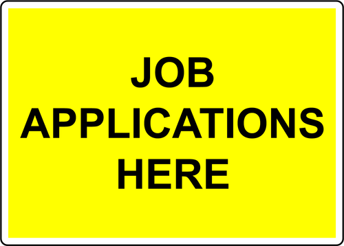 JOB APPLICATIONS HERE| Laminated Vinyl Decal Sticker Label | eBay