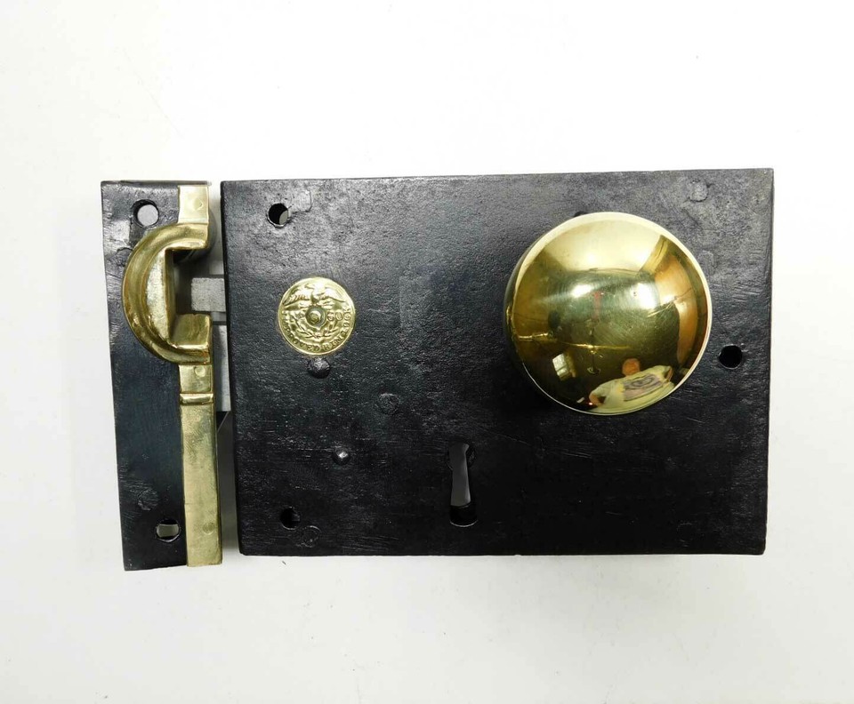 CARPENTER NO. 60 LEFT HAND 6" RIM LOCK - COMPLETE SET FULLY RESTORED ...