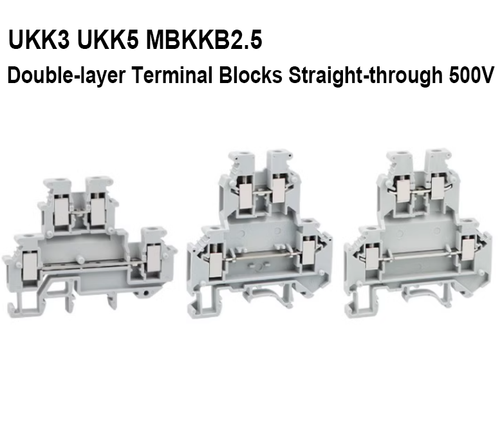 UKK3 UKK5 MBKKB2.5 Double-layer Terminal Blocks Straight-through 500V ...