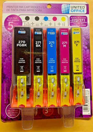 United Office Canon 270 271 PGBK Black & Color Ink Cartridge Combo Full ...